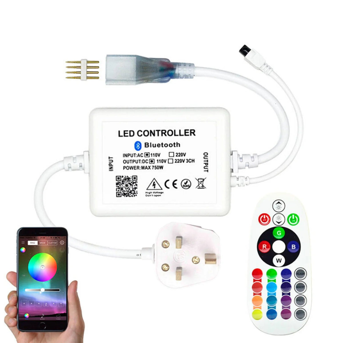 RGB Controller 220V 240V for RGB Strip & Neon Flex – UK LED Lights