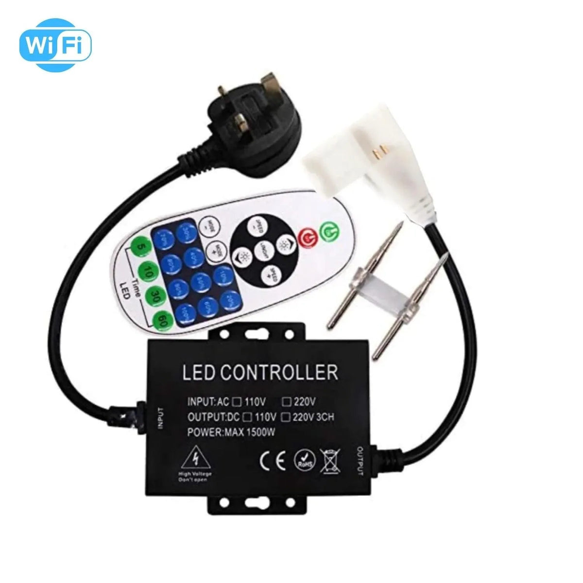 Single Colour 220V 240V Controller for LED Strip & Neon Flex – UK LED ...