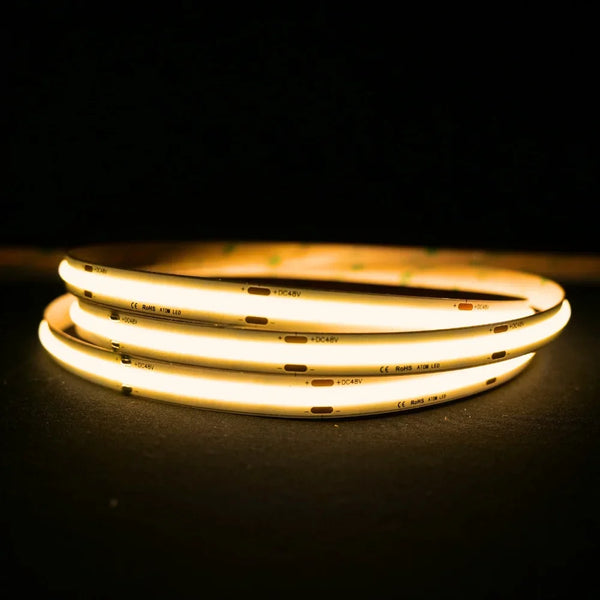 Extra Long Warm White 3000K COB LED Strip 48V 480LEDs/m IP20 – UK LED ...