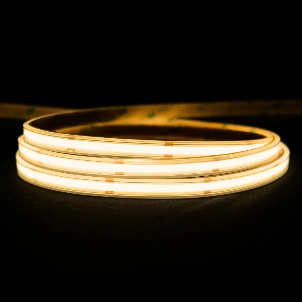 Extra long Warm White 3000K COB LED Strip 24V 480LED/m IP67 20m Run ...