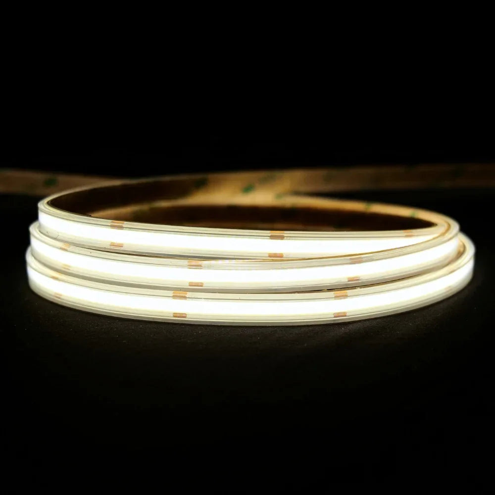 Extra long Natural White 4000K COB LED Strip 48V 480LED/m IP67 30m Run ...