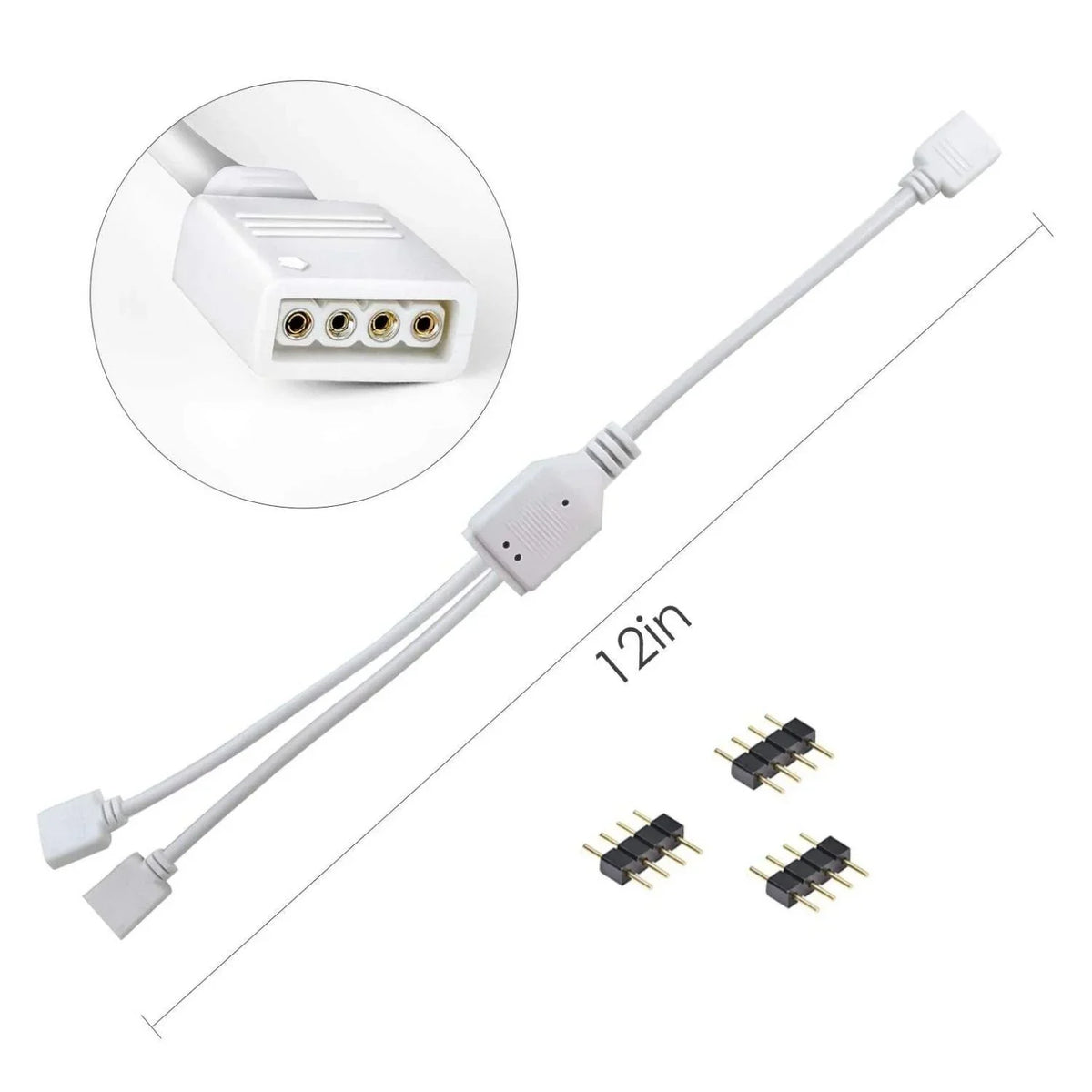 1 to 2 Ports Female/Male Connection Cable 4 Pin Splitter Cable – UK LED ...