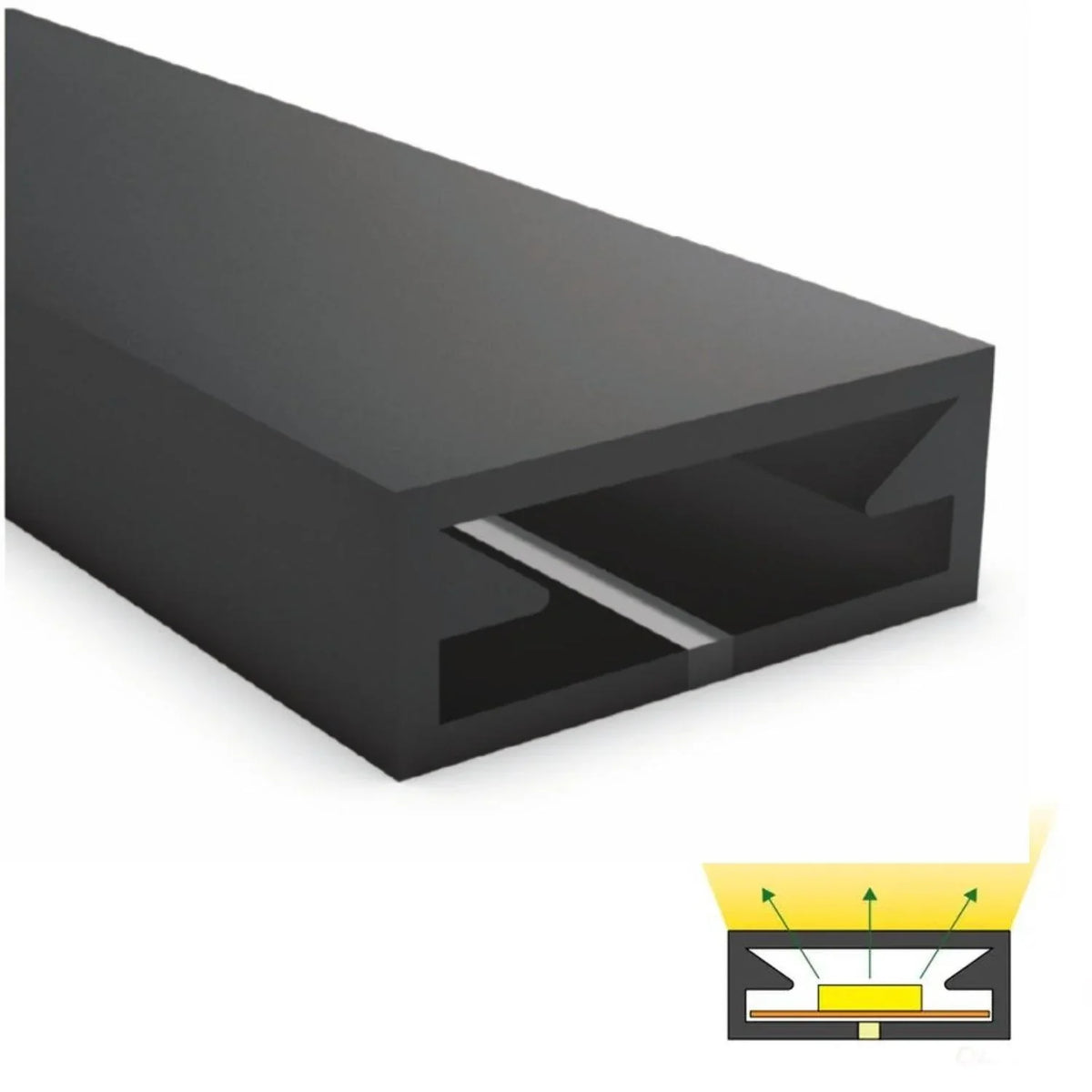 Black Silicone LED Neon Flex Tube Diffuser Body for LED Strip Light 5x ...