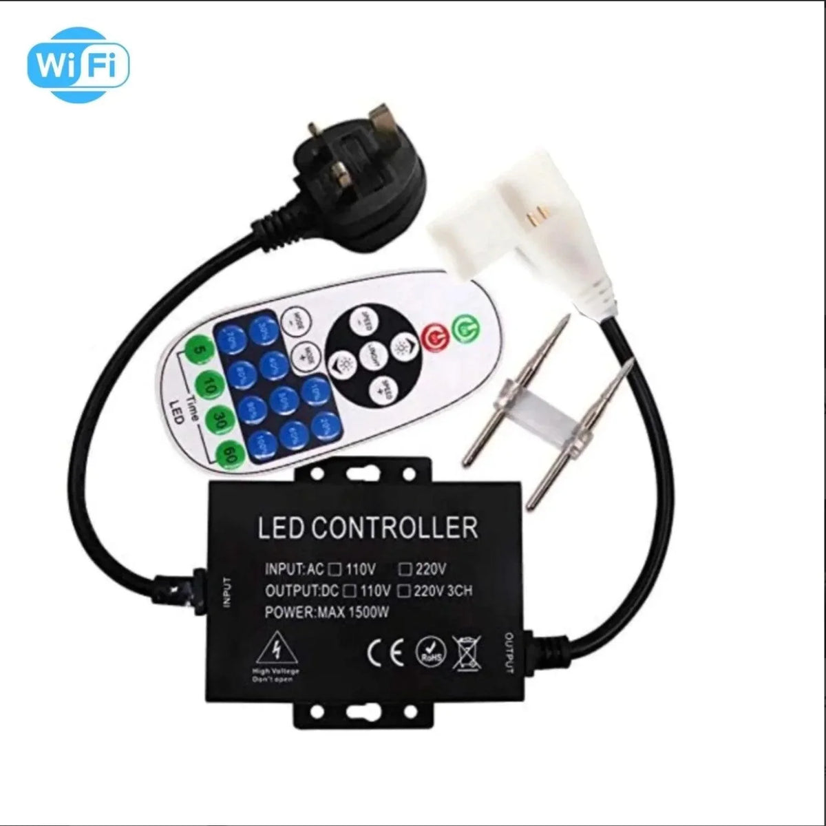 COB LED Strip 220V 240V WIFI Dimmer Controller with 23-Key RF Remote C ...