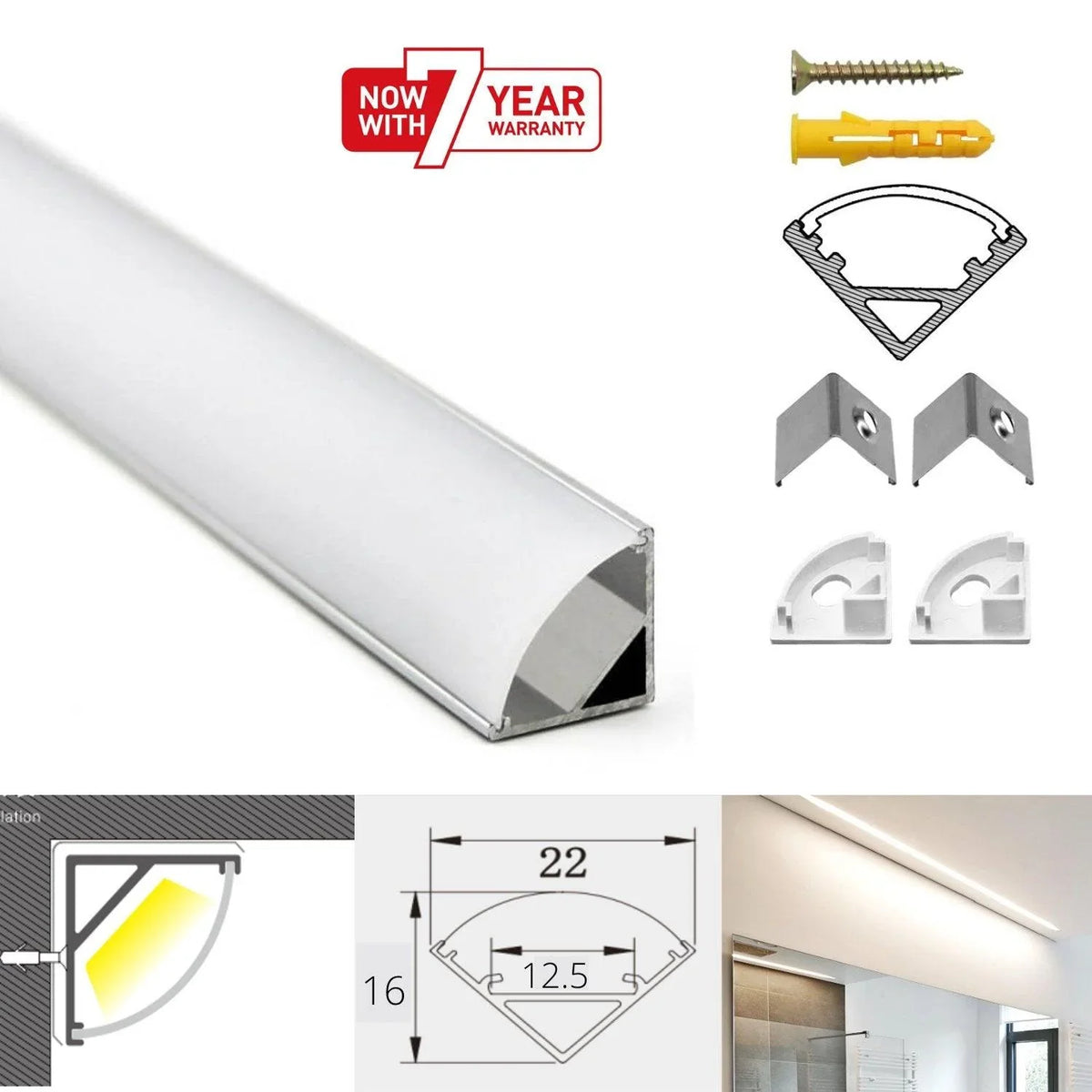 LED Strip Lights Profiles Aluminium Channels - Straight & Bendable – UK ...