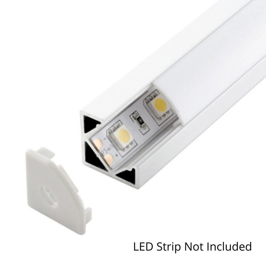 LED Strip Aluminium Corner Profile Milky Cover Cabinet Corner Profile ...