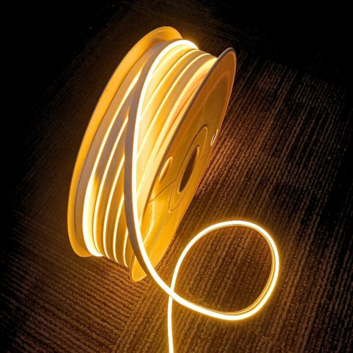 Mini Warm White Neon Flex 12V 6x12mm 120LEDs/m IP65 50 Metre Roll – UK ...