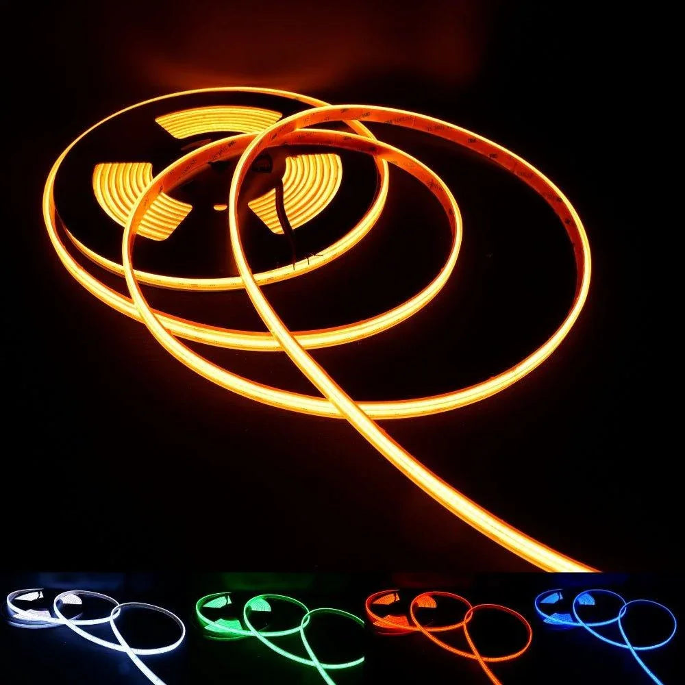 RGB COB LED Strip 24V IP20 non-Waterproof 576 LEDs/m 8mm – UK LED Lights