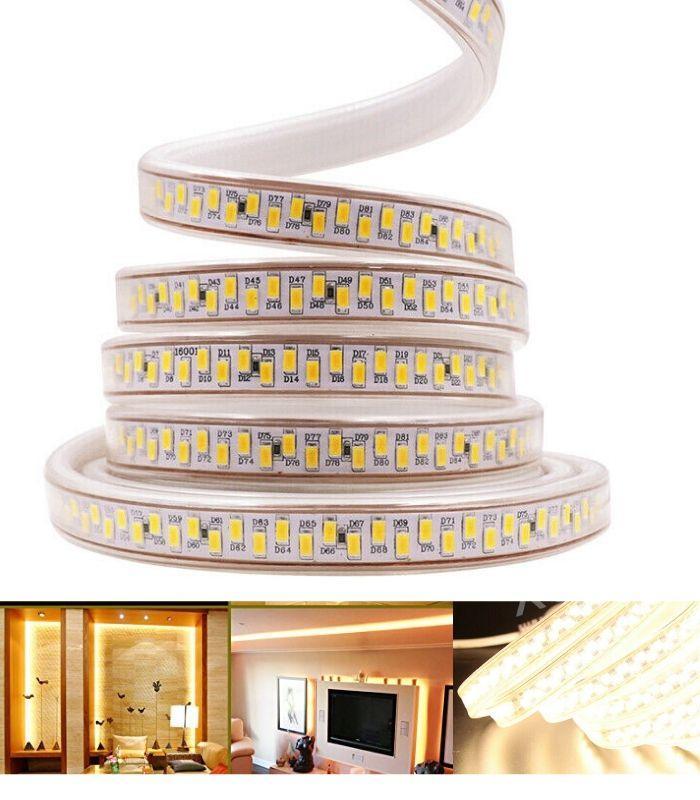 Warm White 3000K LED Strip 220V 240V 180LEDs/m SMD5730 IP65 with UK ...