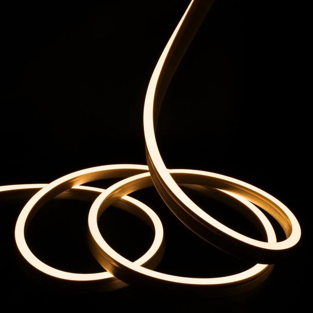 Extra Long Warm White Neon Flex 2800K 24V 10x20mm IP67 20m – UK LED Lights